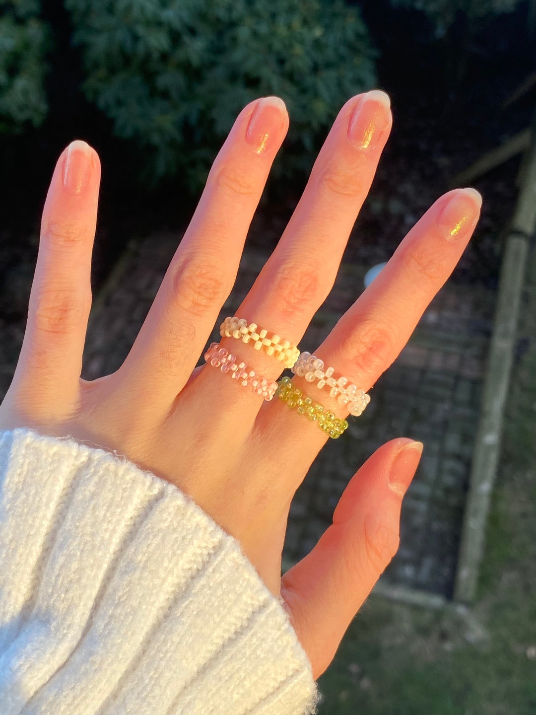 Custom Beaded Rings | 40+ COLORS | Simple, Seed Bead Ring, Beaded ...