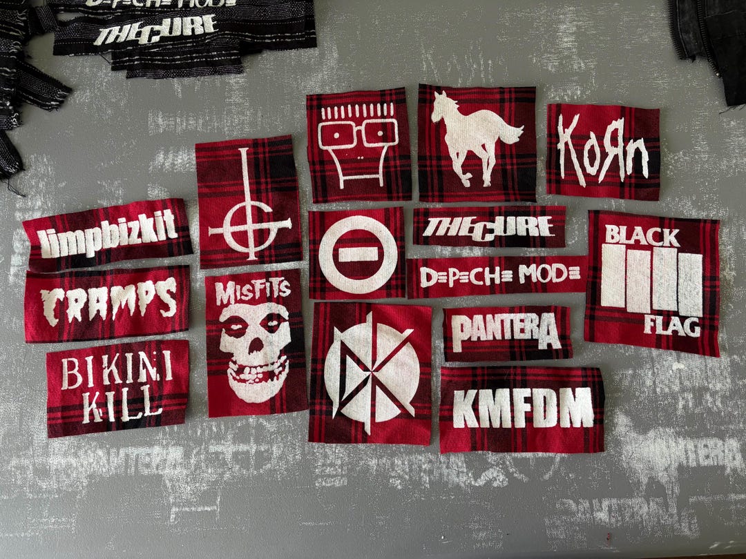Hand Painted Punk, Metal, Rock, Goth, Grunge Patches | Sew On, Plaid - Etsy