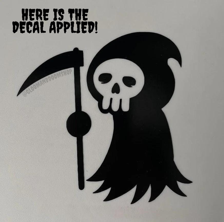 Gloom and Doom Shop Logo Decal | Original Design, Grim Reaper, Skeleton ...