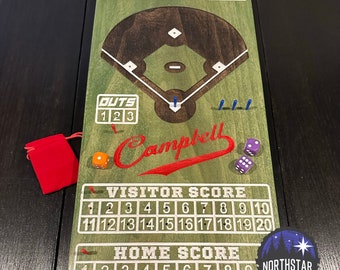 Custom Baseball Dice Board Game Personalized, Wood, Family Fun Game - Etsy