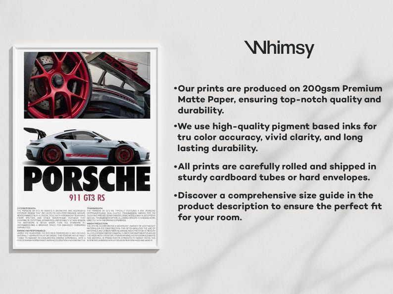 Porsche 911 GT3 RS Poster, Race Car Wall Art (digital Print) - Etsy