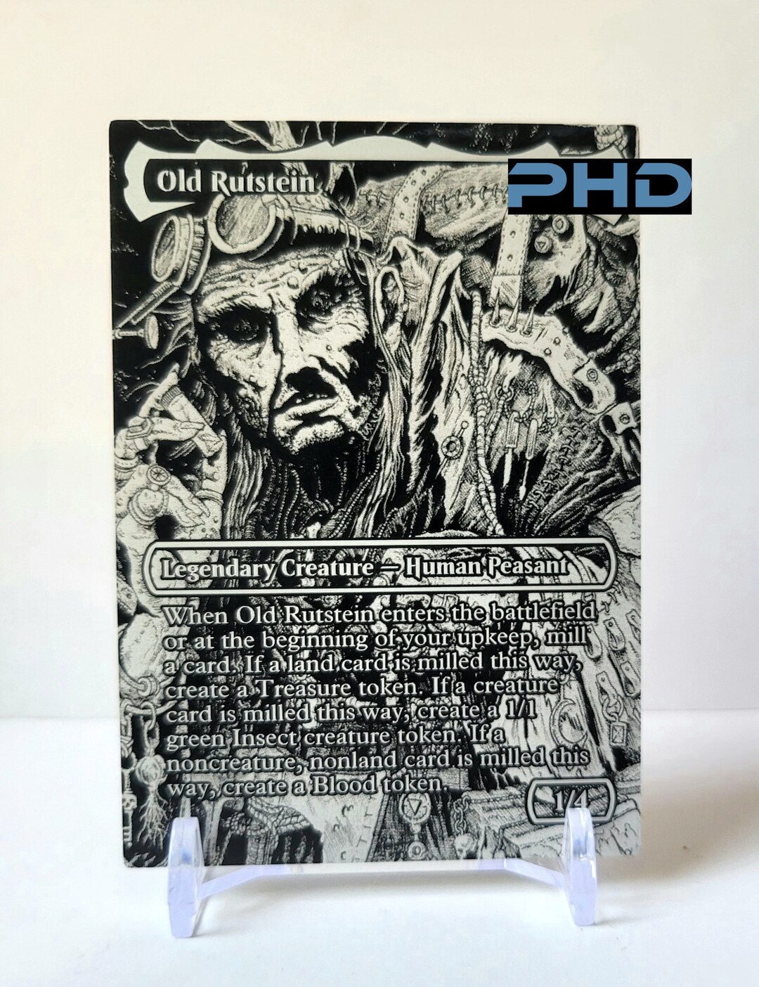 Custom MTG Metal Commander Old Rutstein FULL ART - Etsy