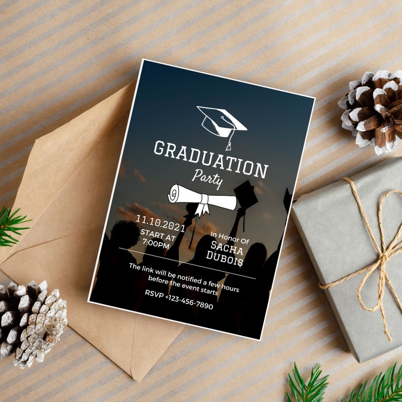 Graduation Invitation Card Template Graduation Invitation - Etsy