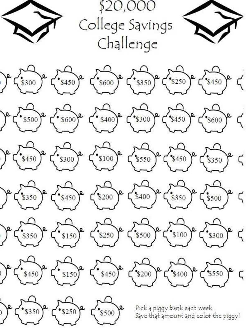 College Fund Savings Challenge - Etsy