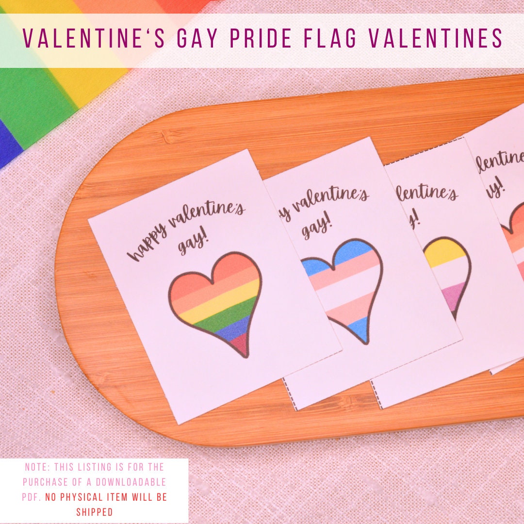 Valentine's Gay Printable PDF LGBT Valentines for Friends & Family - Etsy