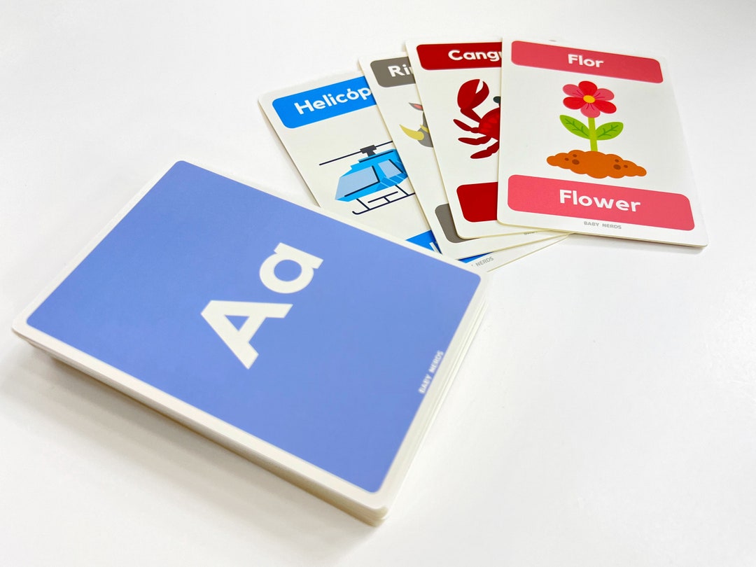 Bilingual Alphabet Flashcards 26 Cards Included English/spanish Extra ...