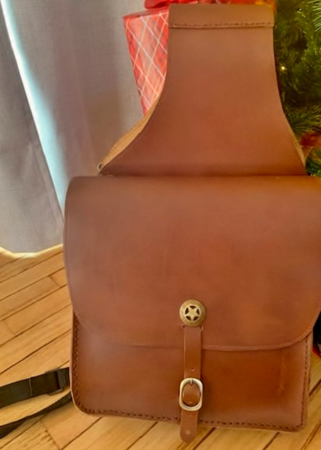 Brown Medium Leather Saddlebags for Bikes, Motorcycles, Horses or ...