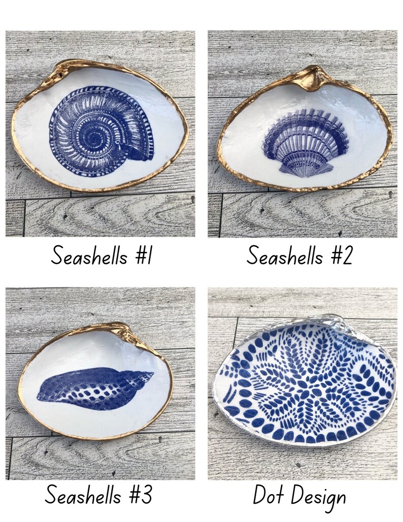 Blue & White Trinket Dish, Clam Shell Ring Dish, Party and Wedding ...