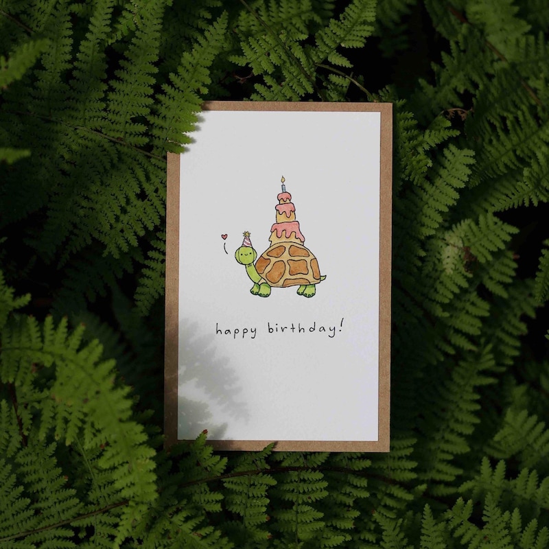 Turtle Birthday Card - Etsy