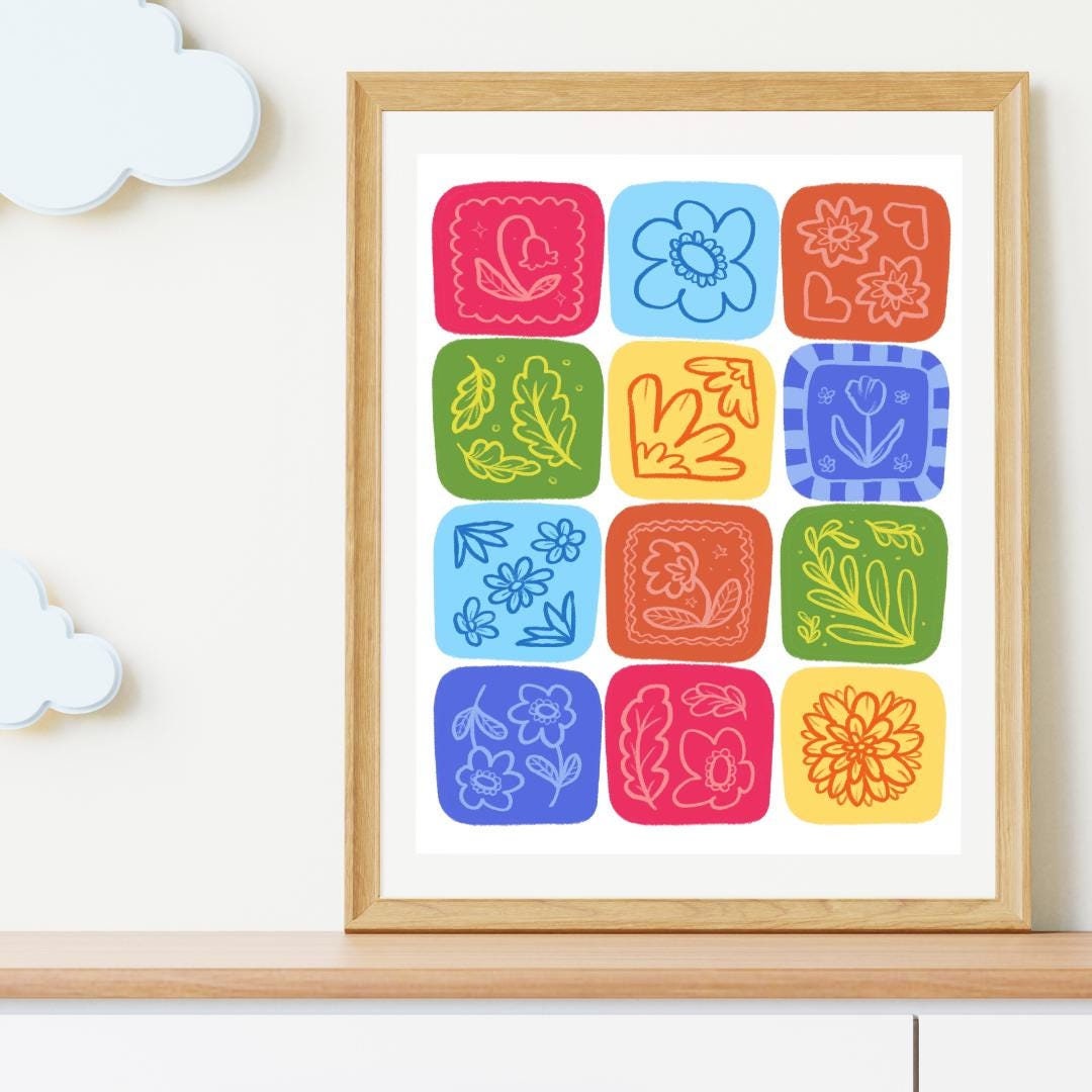 Flower Collage Print | 8”x10” Vertical Print | Maximalist Wall Decor - Etsy