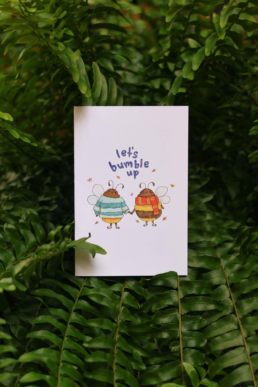 Hand-painted Bumble Bee Fall Card | Friendship Greeting Card - Etsy