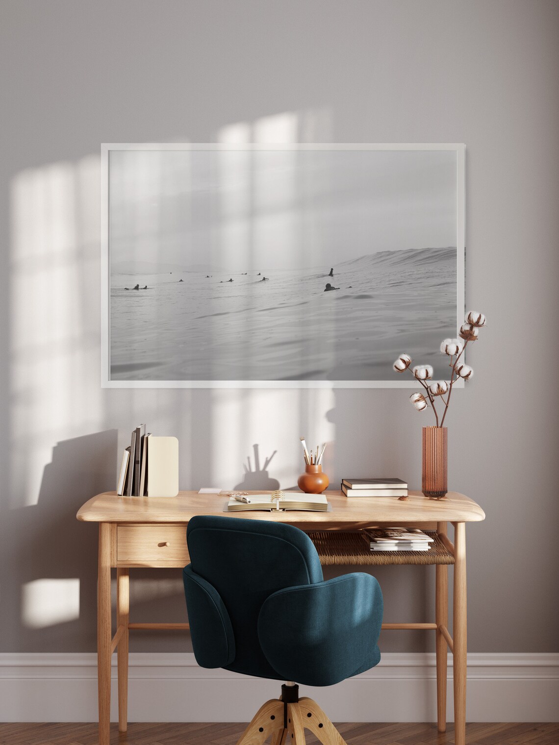 Black and White Surf Photography Minimalist Moody Ocean Print for Large ...