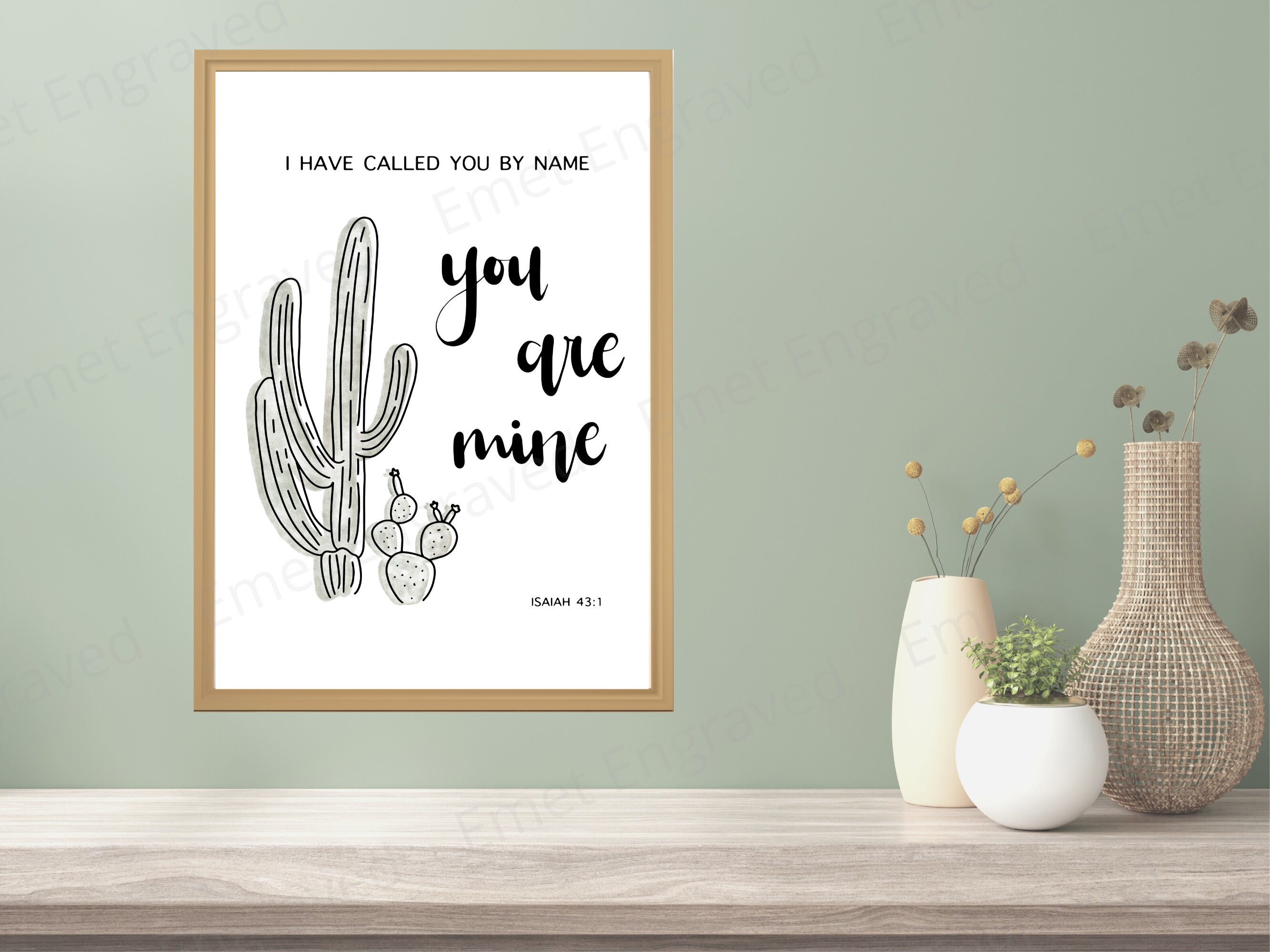 Printable Wall Art You Are Mine Isaiah 43 1 Bible Verse Wall Art ...