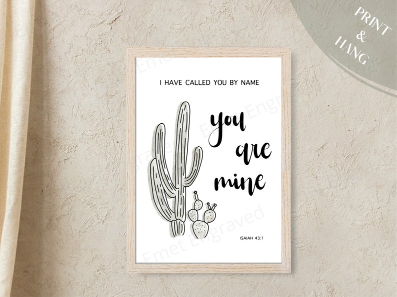 Printable Wall Art You Are Mine Isaiah 43 1 Bible Verse Wall Art ...