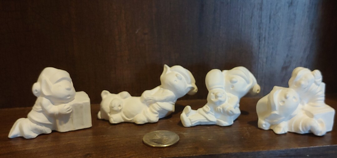 Ceramic Bisque 4 Tiny Elves-poured From Vintage Mold - Etsy