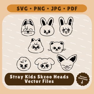 Stray Kids SKZ Skzoo Heads Digital Files | Svg Png Jpg Pdf - Etsy
