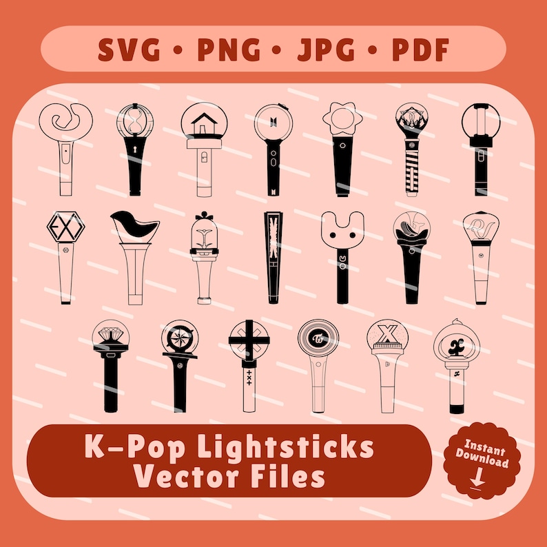 K-pop Lightsticks Digital Files | Svg Png Jpg Pdf - Etsy