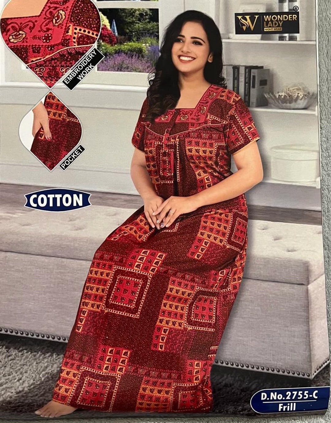 Women Cotton Nighty Gown | Nightwear | Women's Sleepwear | Nighty for ...