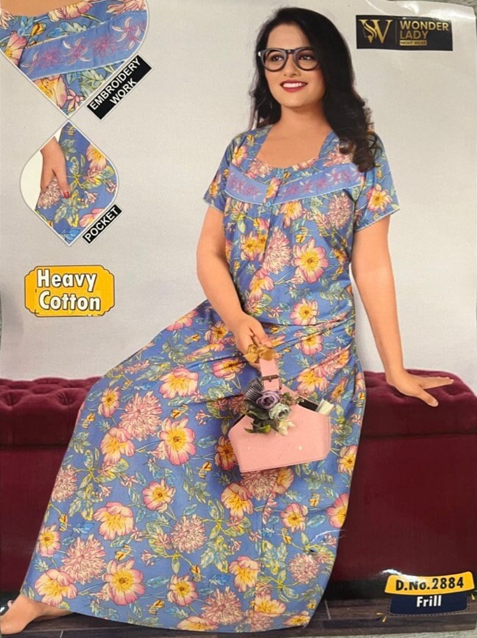 Women Heavy Cotton Nighty Gown Nightwear Women's Sleepwear Nighty for ...