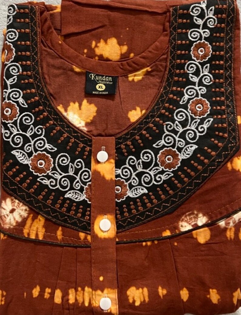 Women Cotton Bandhej Batik Nighty Gown | Nightwear | Women's Sleepwear ...