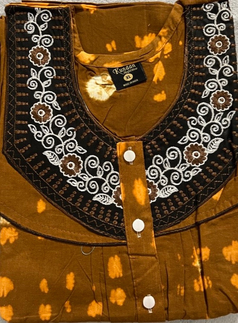 Women Cotton Bandhej Batik Nighty Gown | Nightwear | Women's Sleepwear ...