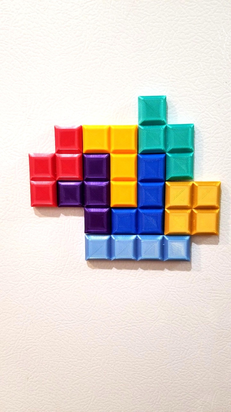 Tetris Themed Fridge Magnets - Fun Strong Game Theme Magnets - Etsy