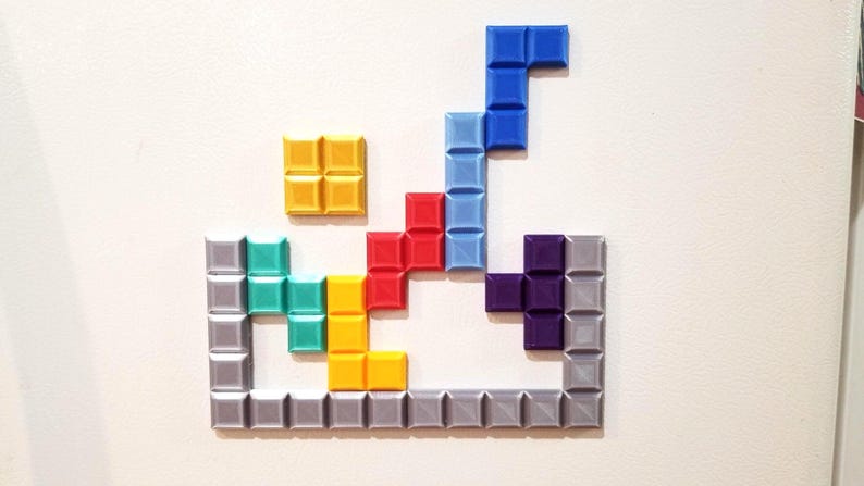Tetris Themed Fridge Magnets - Fun Strong Game Theme Magnets - Etsy