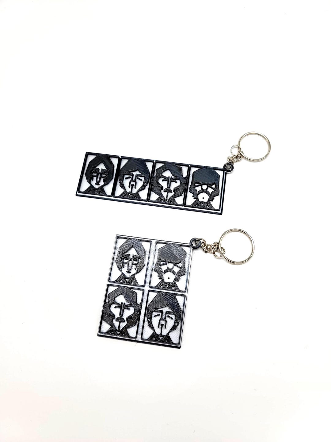 Keychain Beatles Silhouette Wall Art – Black & White Cartoon Style of ...