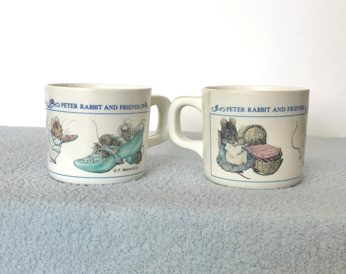 Set of 2 Vintage Peter Rabbit Beatrix Potter Child's Mug by Eden ...