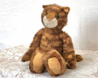 Stuffed Brown Tabby Cat - Etsy