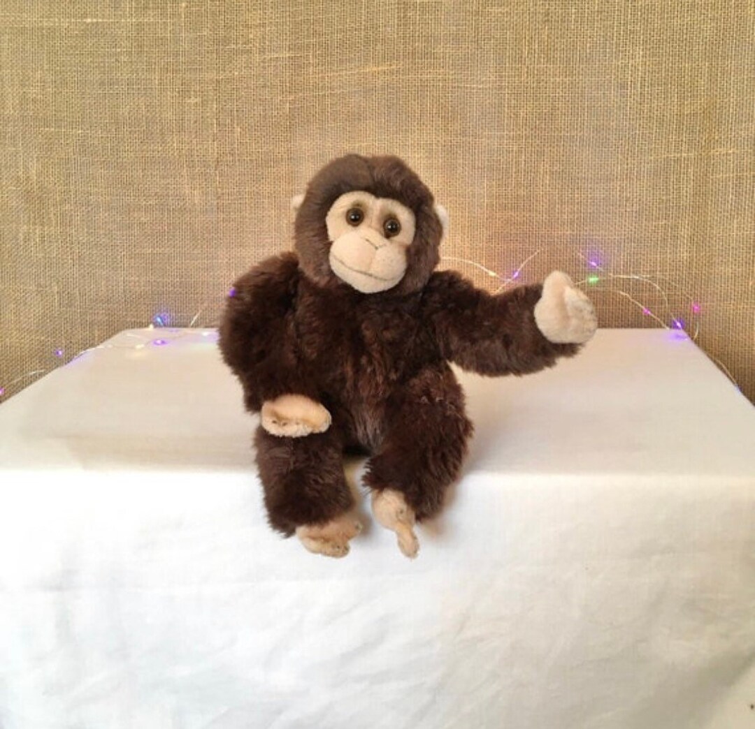 Vintage 1986 Plush Monkey Stuffed Animal Cute Brown Furry Baby ...