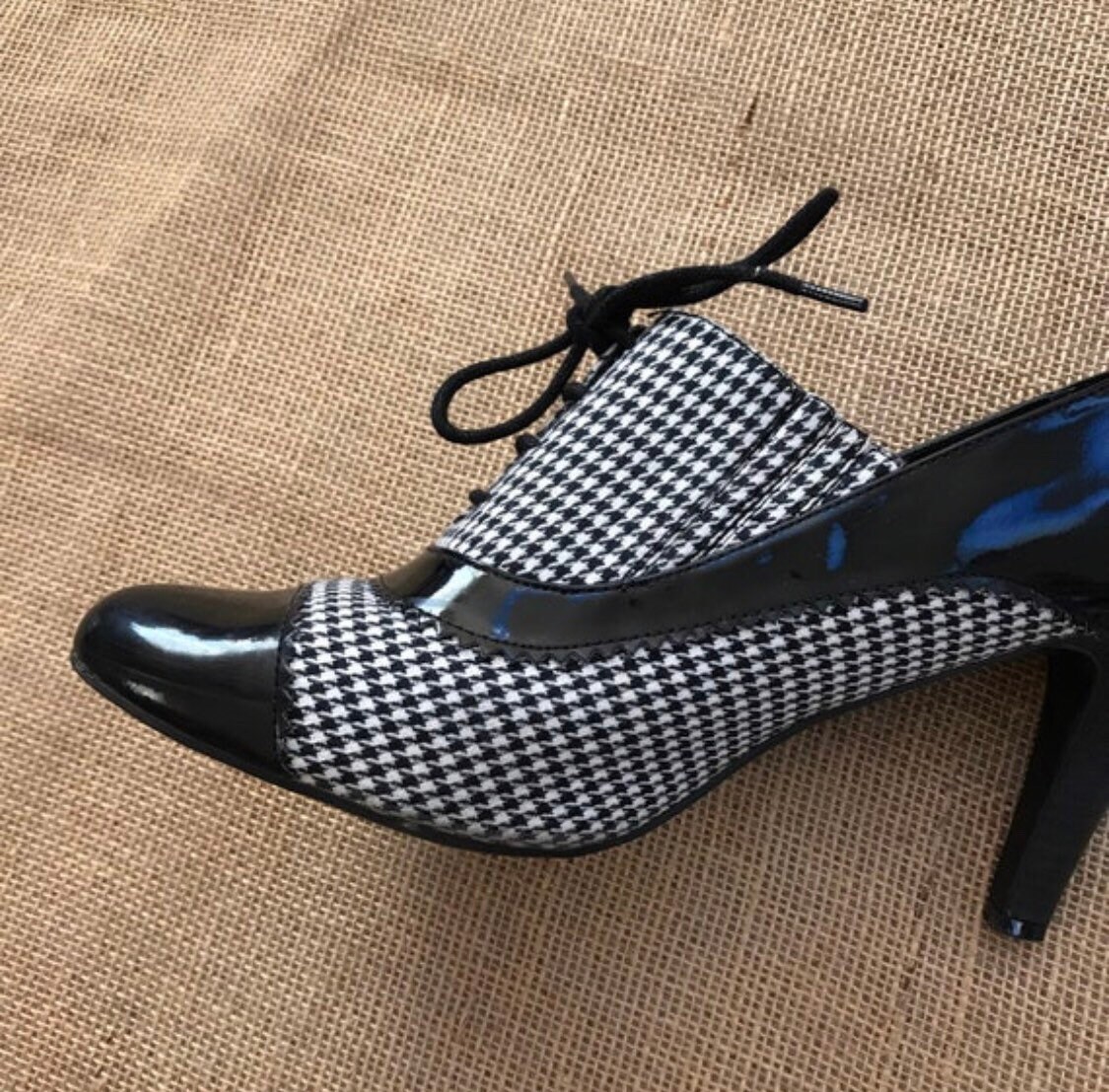 Vintage Retro 1950s Style Pumps Herringbone Black Uptown Girl - Etsy