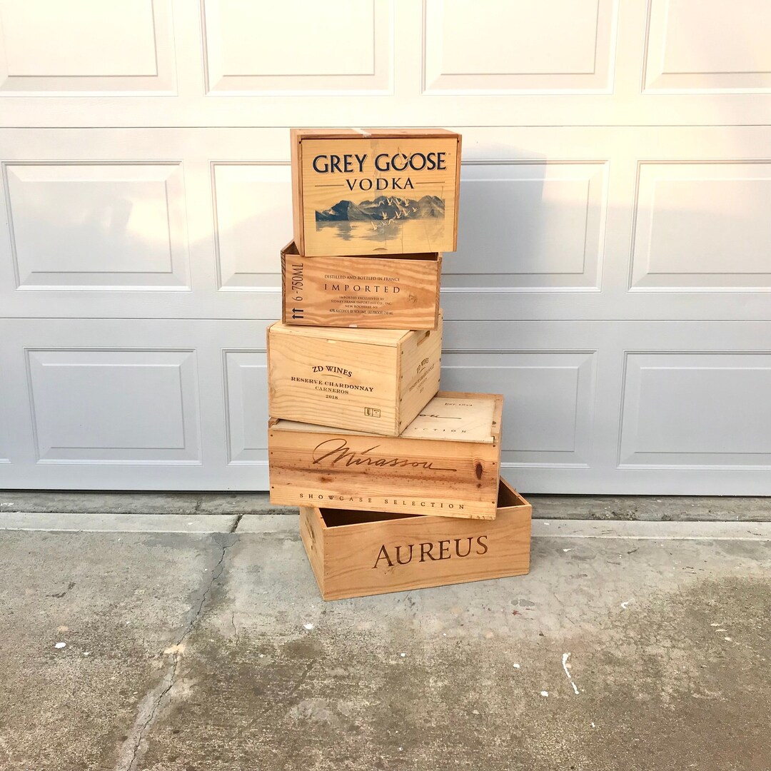 PICK French Wine Crates Wood Crates Rustic Wedding Decor Gift Card Box ...
