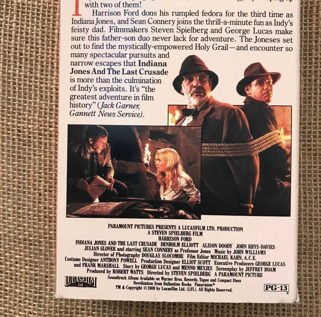 1989 Indiana Jones Cassette and the Last Crusade Movie Collectible Film ...