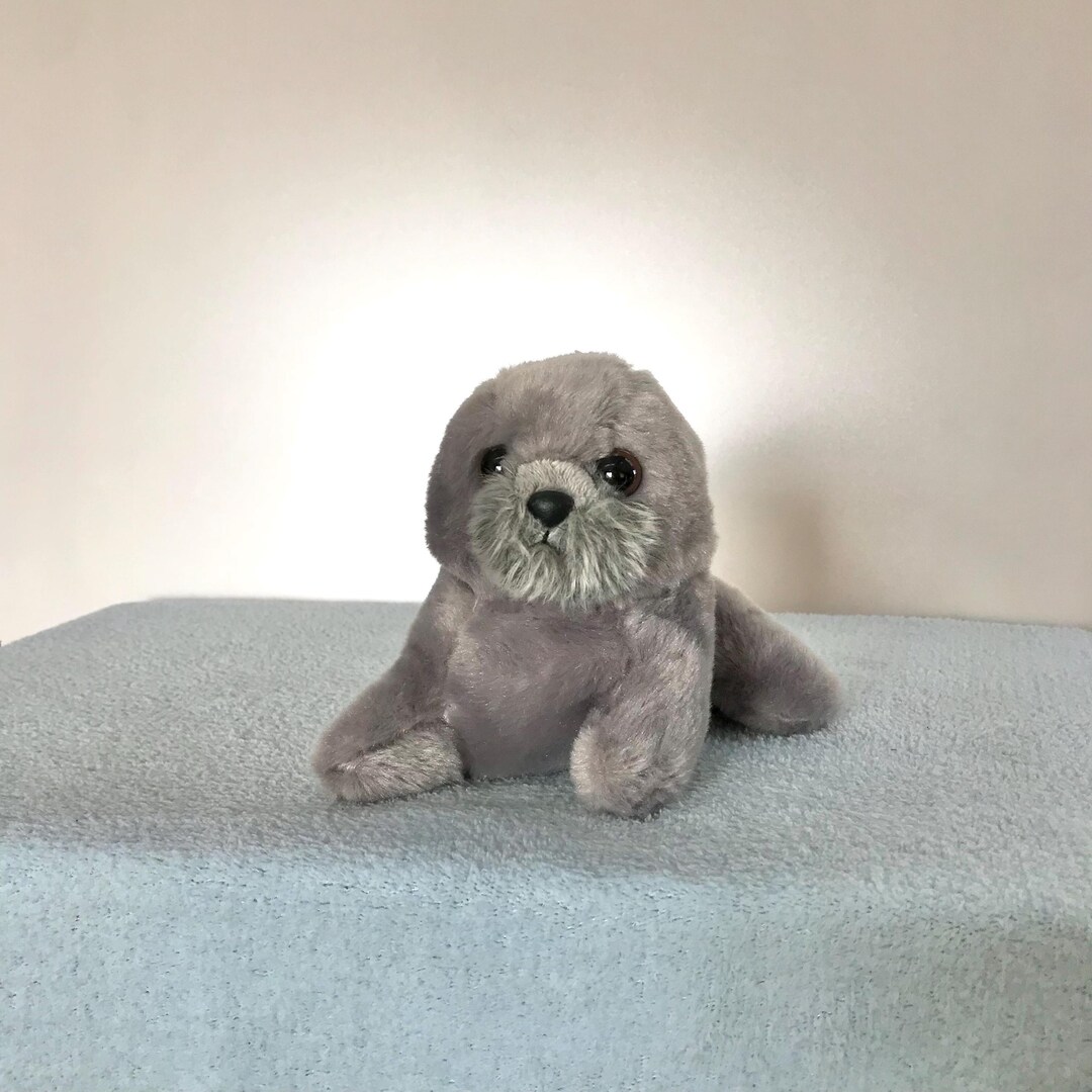 Fluffy Grey Seal Pup Harbor Seal Baby Arctic Stuffed Animal Plushie ...