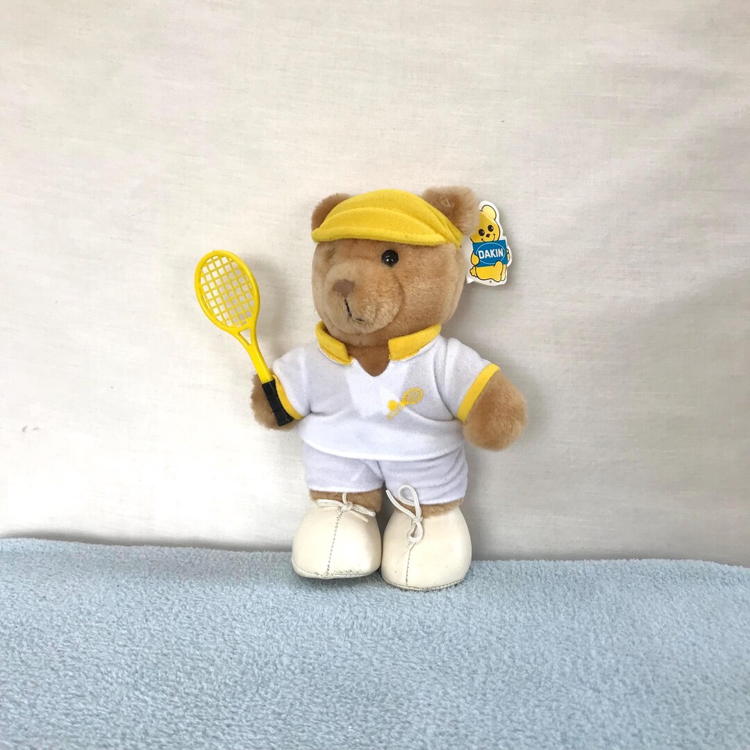 Vintage Dakin Teddy Bear Tennis Pro Small Bear Cute Decorative Plushie ...