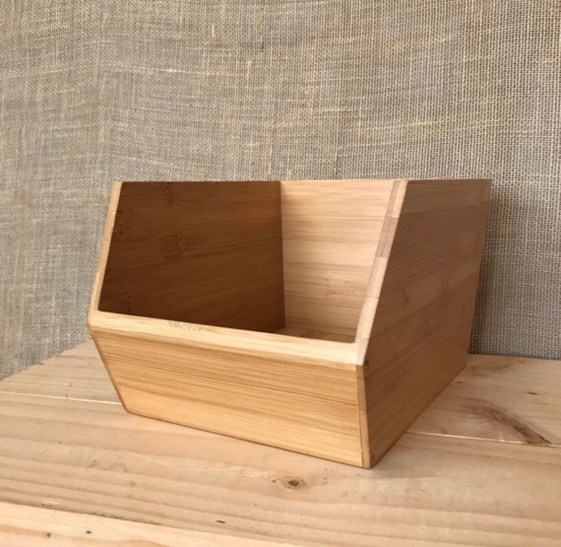 Open Front Wooden Bin Box for Storage Organization TV Remote Holder ...