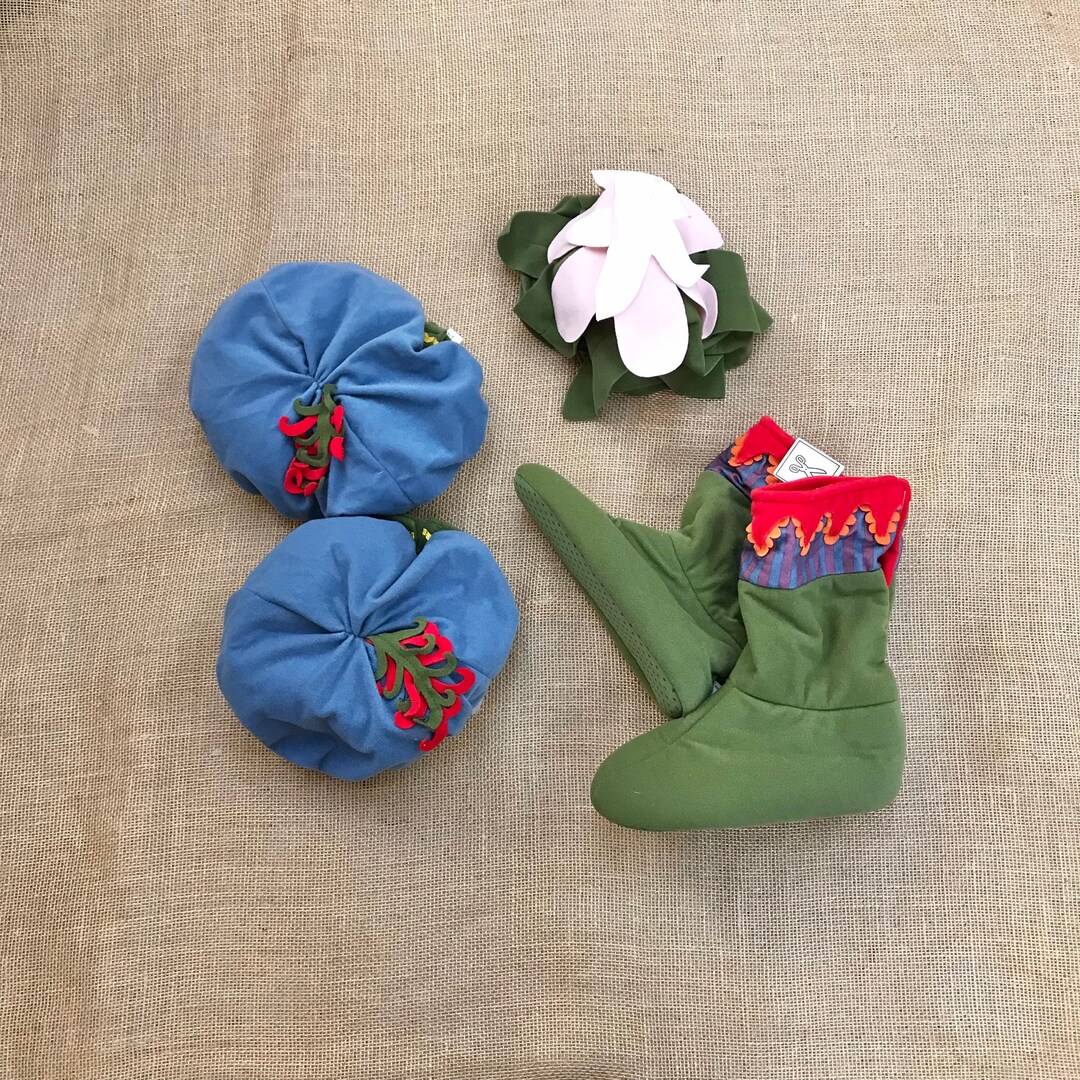 Set of 4 Kids Fairytale Dress up Costume Hats Elf Shoes Goblin Fairy ...
