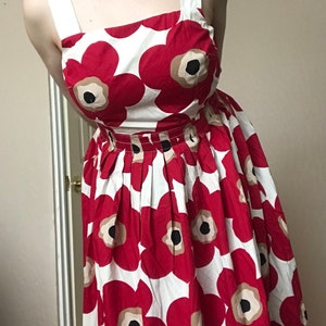 Vintage Dolce & Gabbana Dress Marimekko Red Poppy Print Cotton Full ...