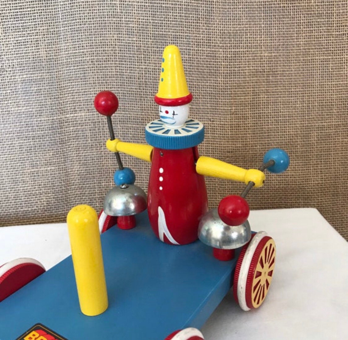 Vintage 1970s BRIO Wooden Clown Toy Pull Away Cart Toy Car - Etsy