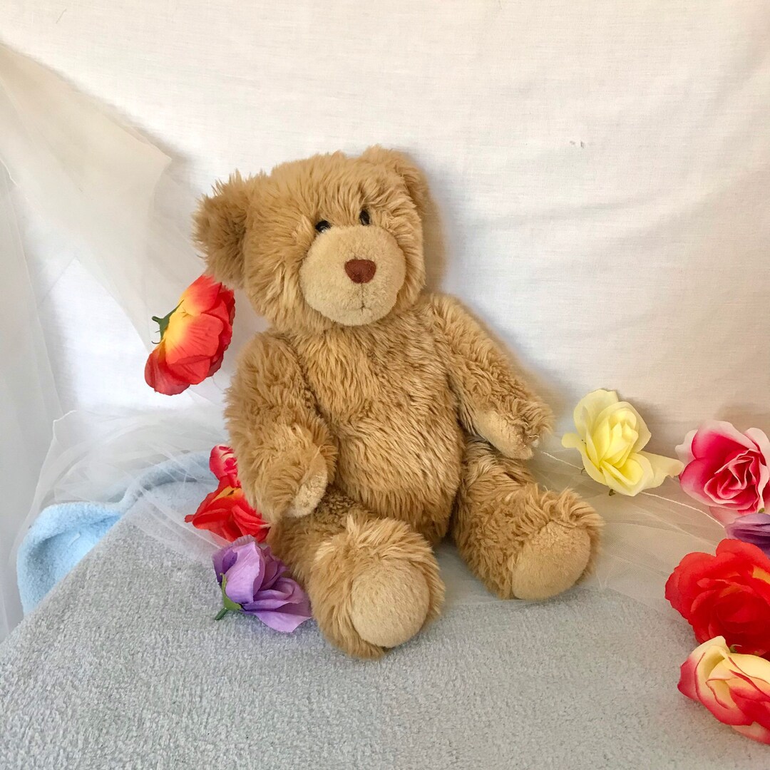 Vintage Fluffy Bear Brown Teddy Bear Plush Super Soft Stuffed Animal ...