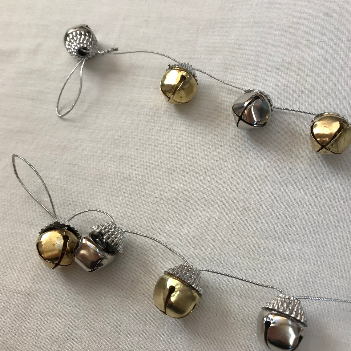 Set of 2 Jingle Bells Garland Metal Christmas Decor Primitive Rustic ...