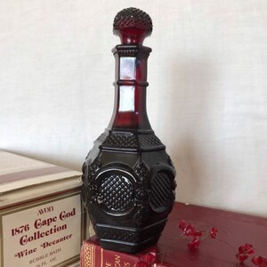 Vintage Avon 1876 Cape Cod Collection Wine Decanter Bubble Bath Ruby ...