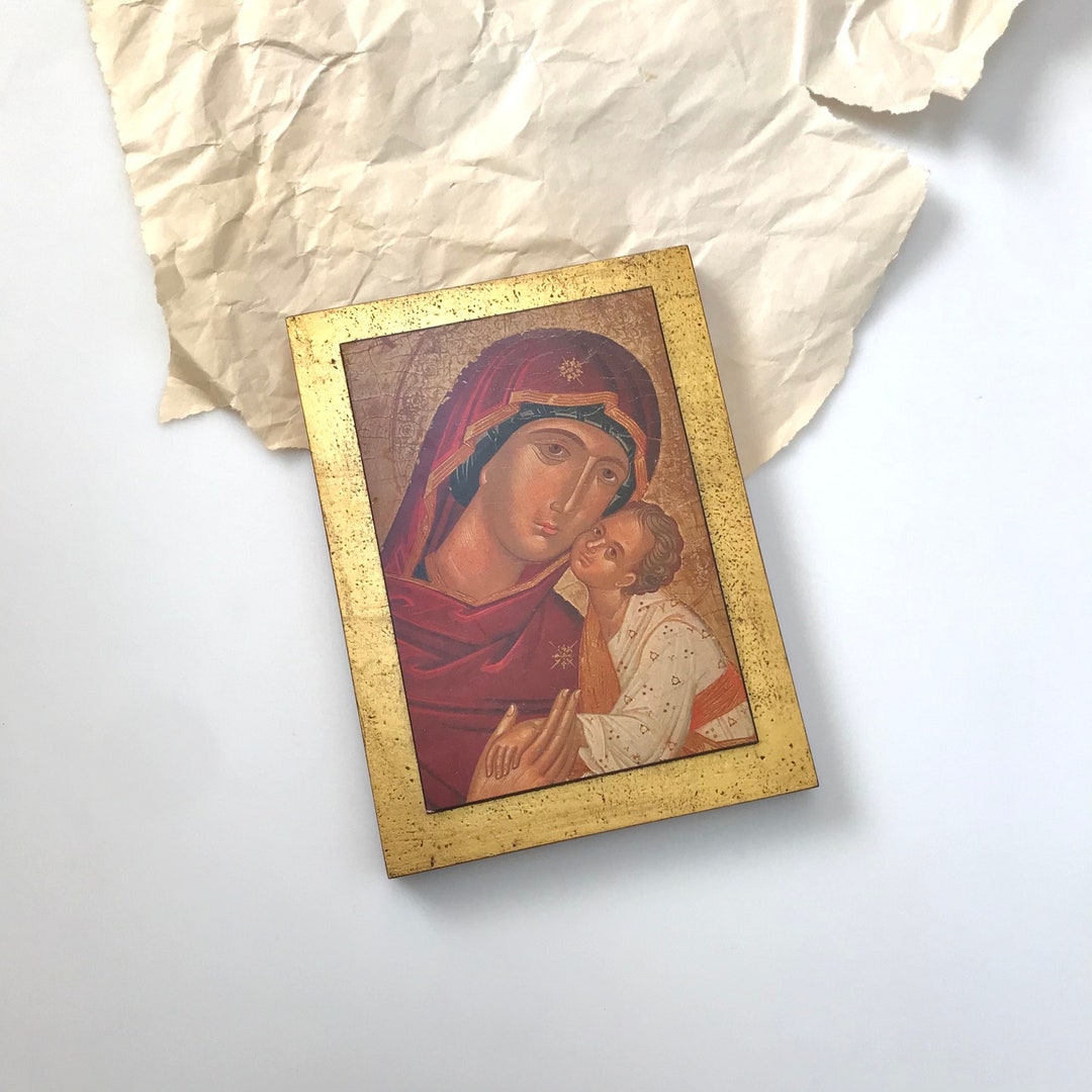 Virgin Mary Icon Panagia Eleousa Greek Orthodox Icon Mother God ...