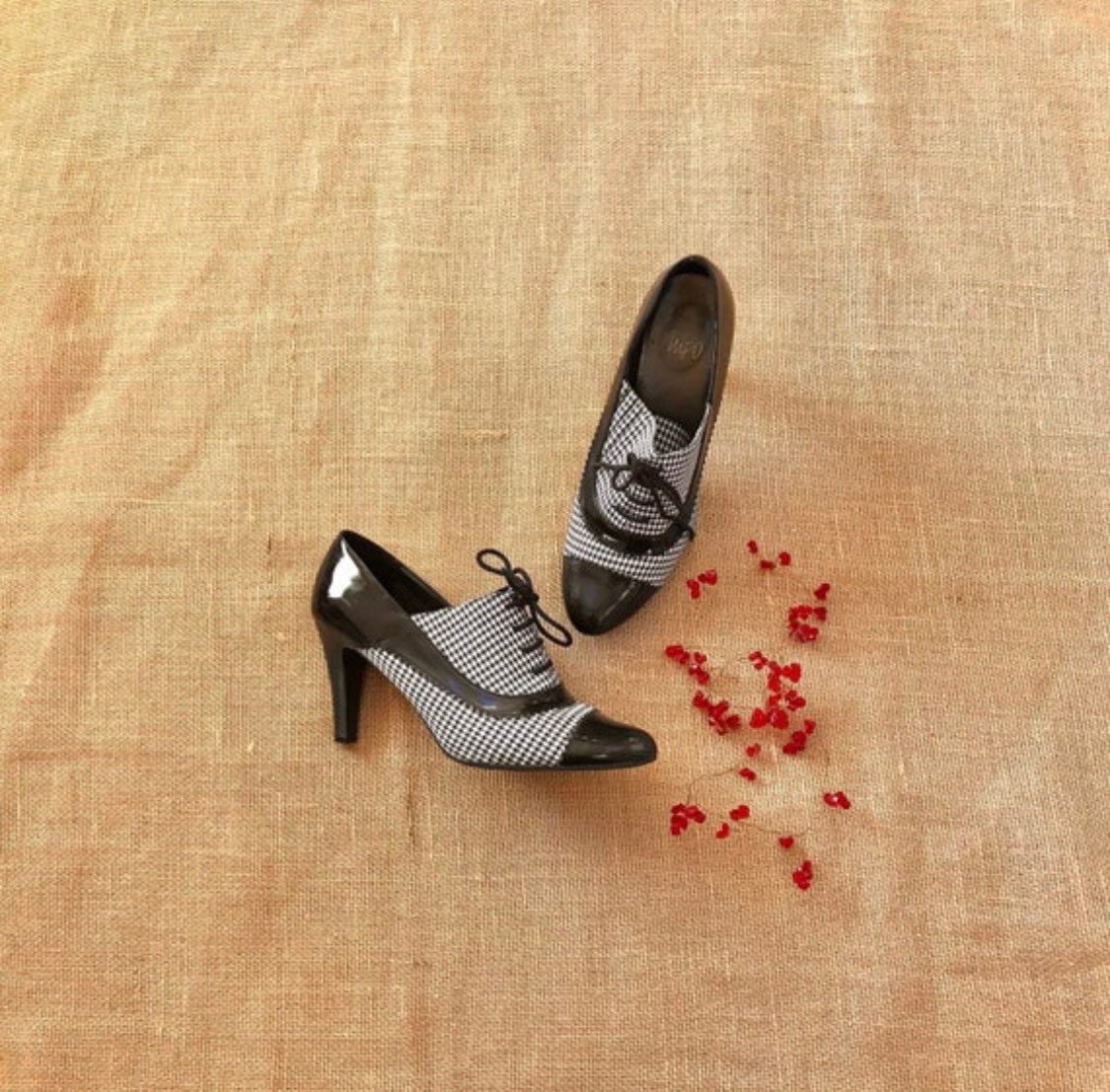 Vintage Retro 1950s Style Pumps Herringbone Black Uptown Girl - Etsy