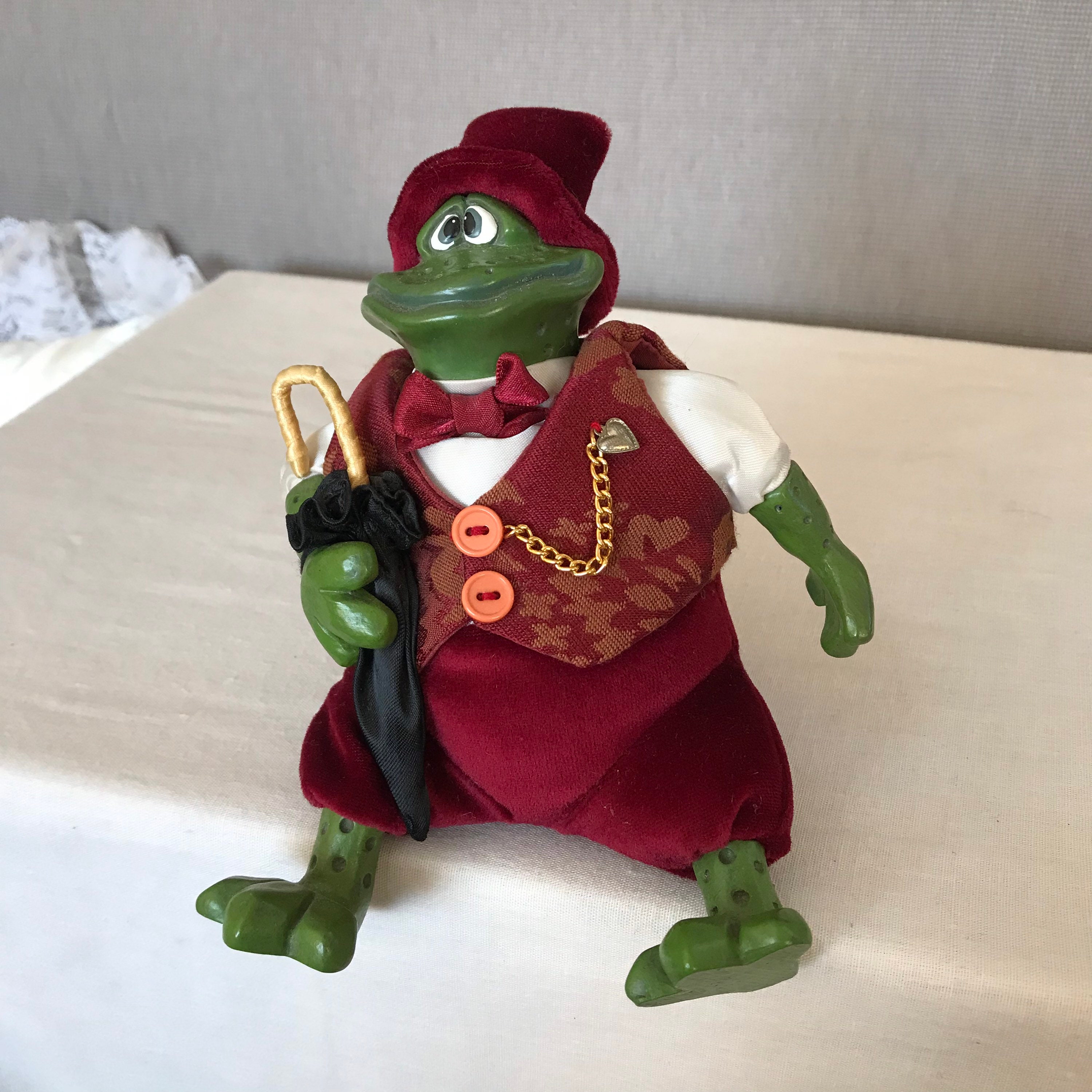 Vintage Prince Frog Leopold Frog Doll by Kathleen Kelly Critter Factory ...