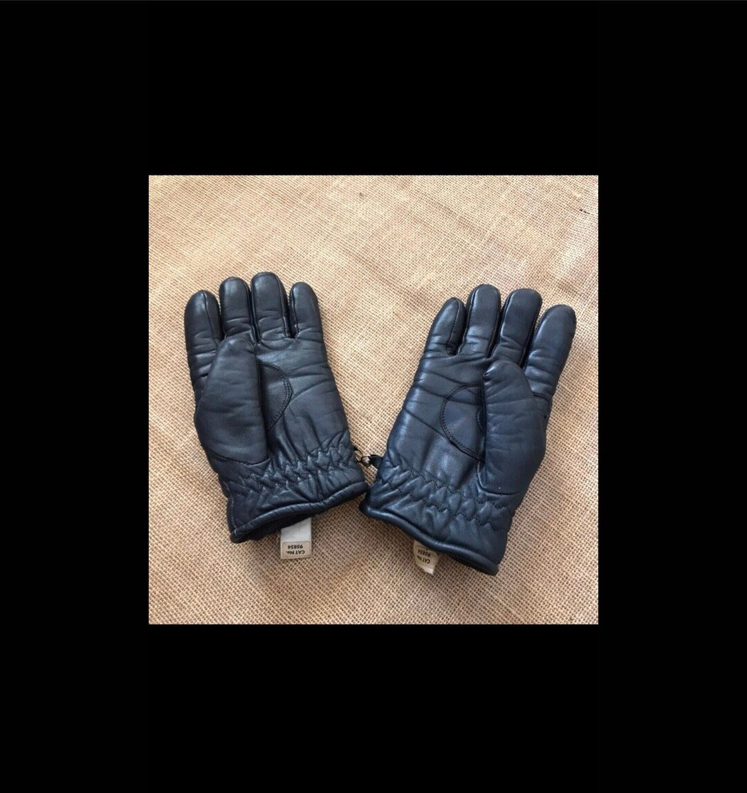 Vintage Sears Cowhide Leather Gloves Size L Large Blue Outdoor Work ...