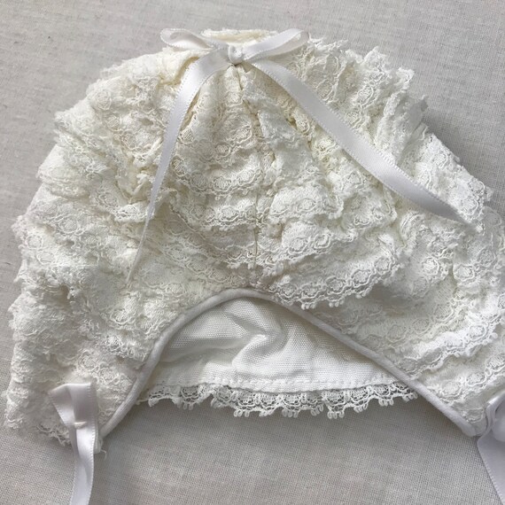 White Baby Bonnet Ivory Baby girl baptism hat Toddler… - Gem