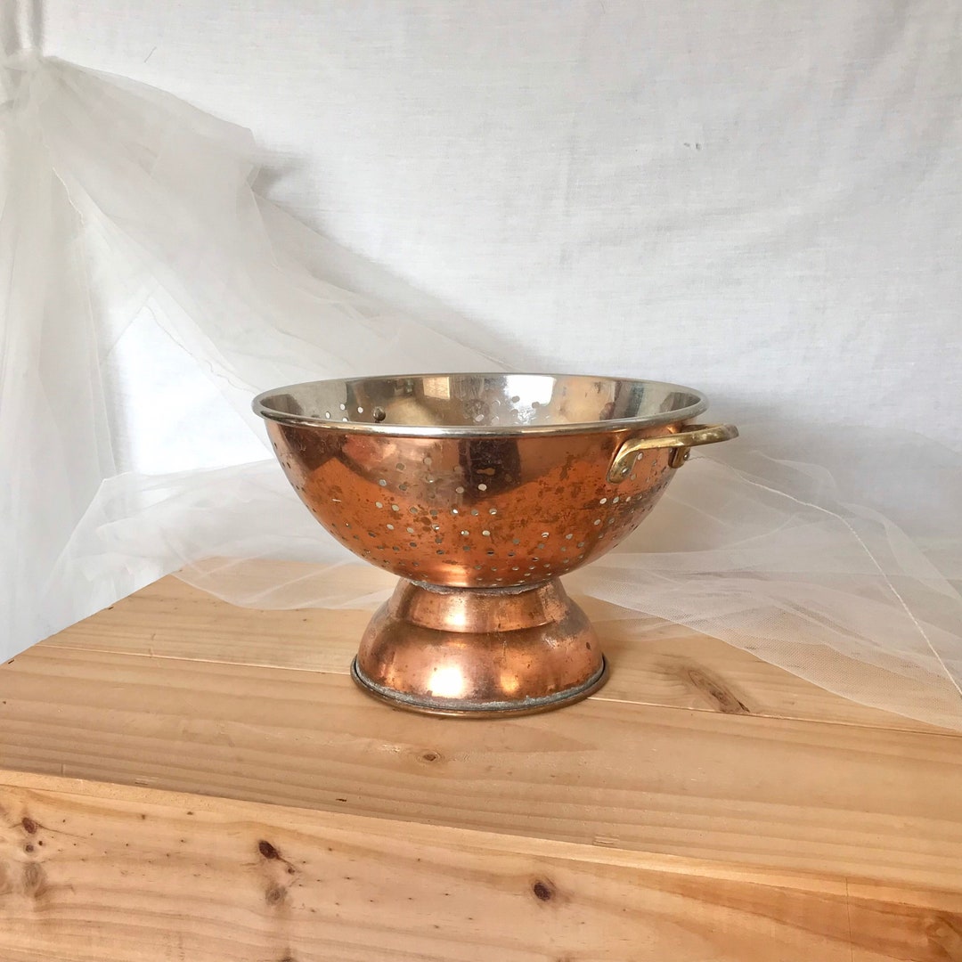 Vintage Rustic Copper Colander Strainer Bowl Colander Decorative Rusty ...