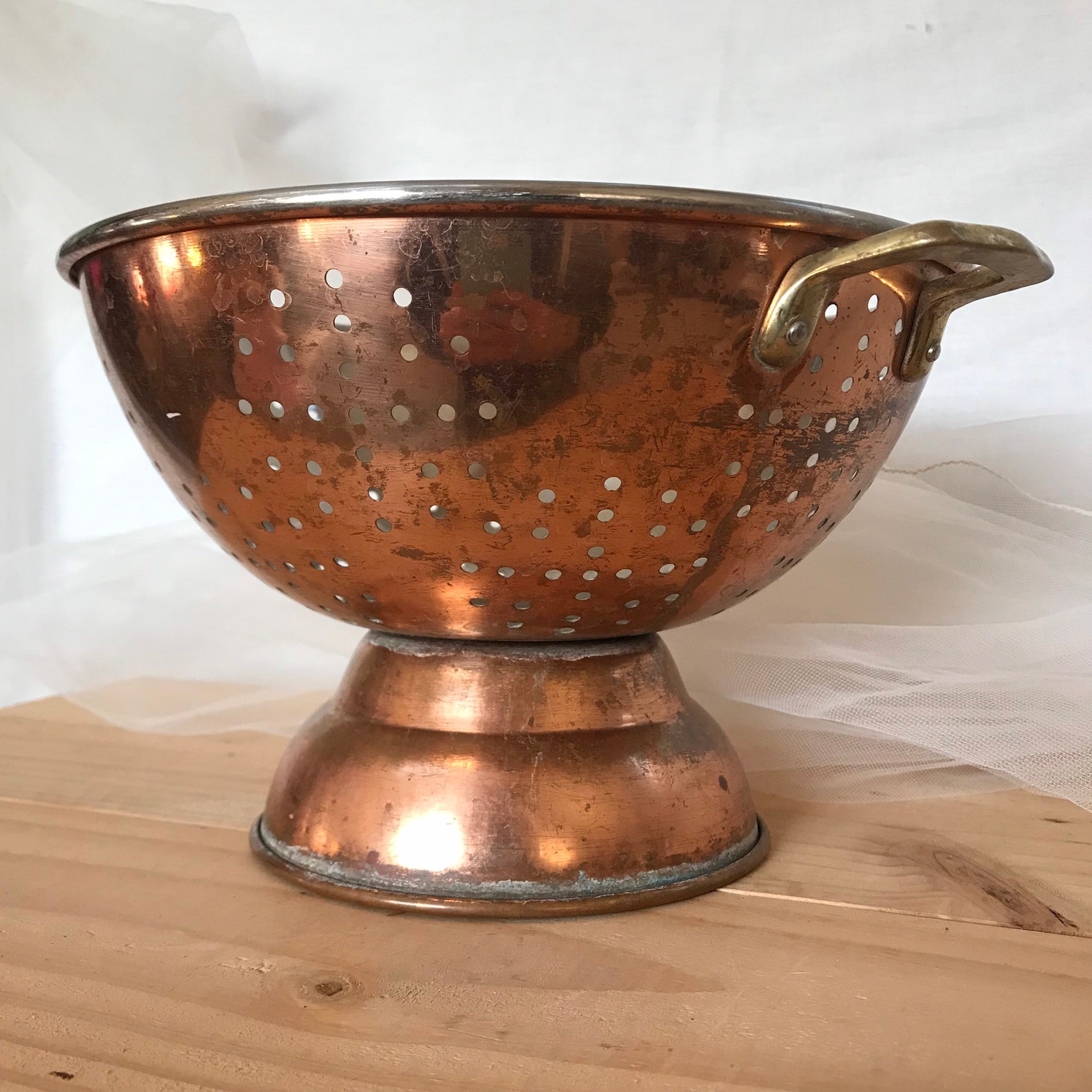 Vintage Rustic Copper Colander Strainer Bowl Colander Decorative Rusty ...